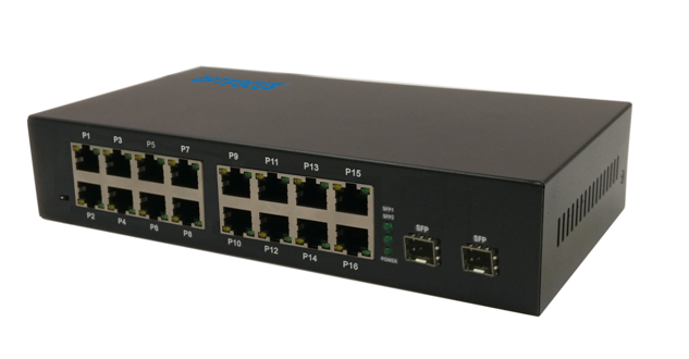 Multi Ports Ethernet Network Switch 2 1000M FX Ports And 16 10M / 100M ...