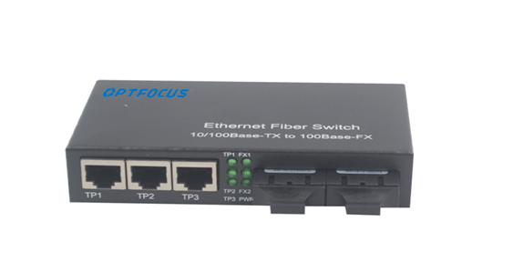 Ethernet Fiber Optic Switch 2*100M Fiber Ports And 3*10/100M RJ45 Ports ...