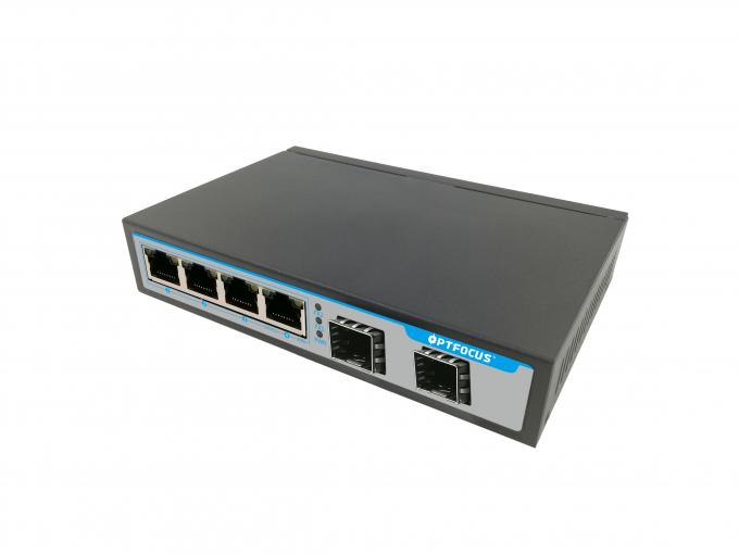 Gigabit Fiber Optic Switch 10 / 100 / 1000M Dual Fiber Automatic MAC ...