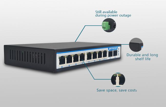 Unmanagerment Ethernet Network Switch 8+2 10/100/1000M RJ45 Port Smart ...
