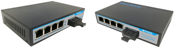 Stable Power Supply Fiber Optic Switch , 4 Port POE Ethernet Switch ...