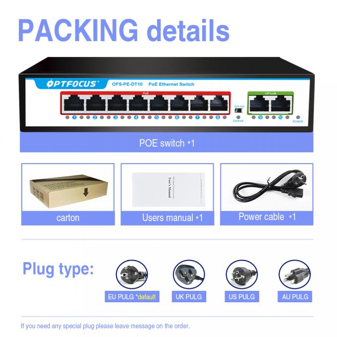 Factory OEM/ODM 100M 10 Port Poe Switch 10port poe switch 8 Port 10/100M ACTIVE POE Switch-(8+2)