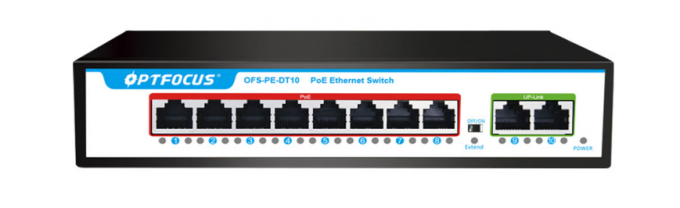 Factory OEM 8 port POE switch with 2 100mbps RJ45 and 8 100mbps POE ...