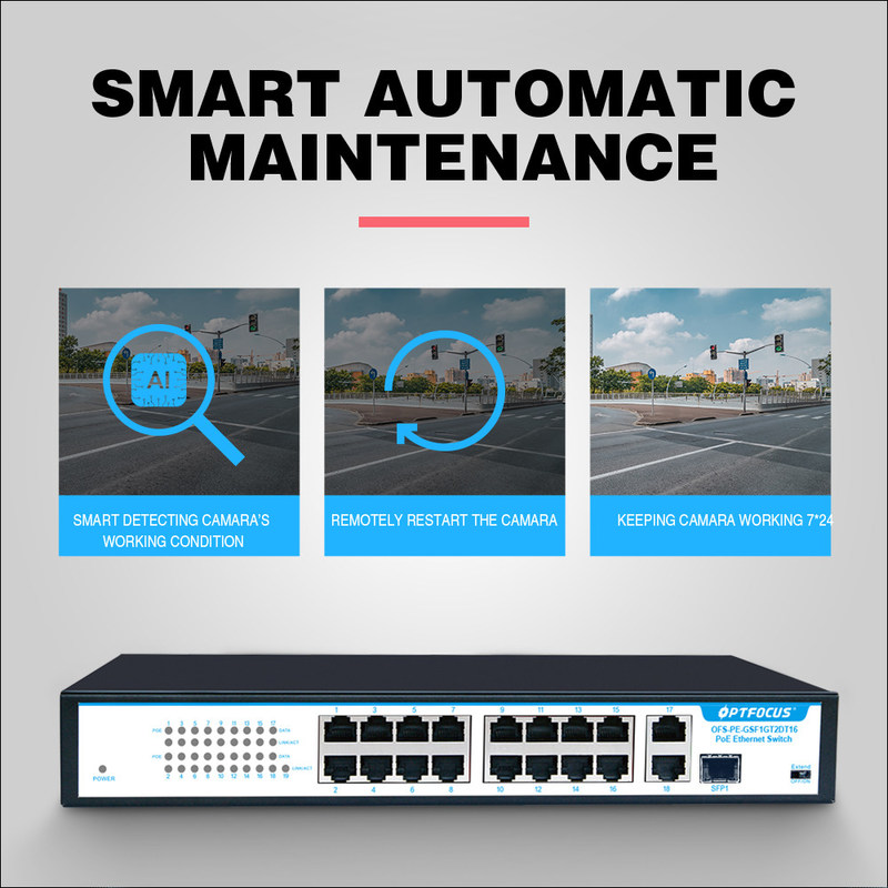 16 Port Power Over Ethernet Switch 16x10/100mbps POE Port 2x10/100 ...